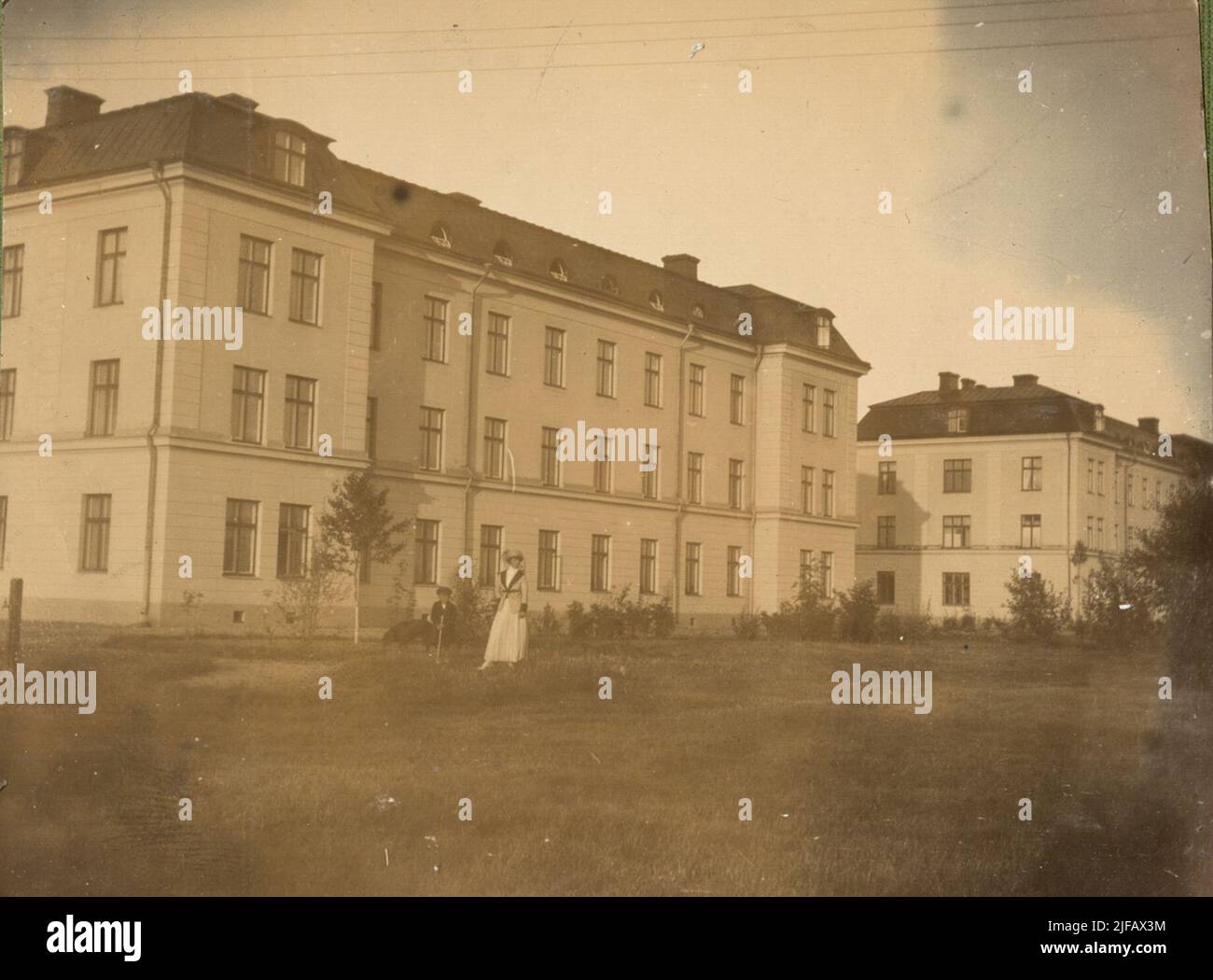 Woman with children at barracks Stock Photo - Alamy