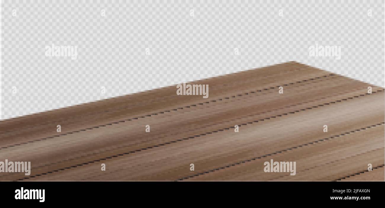 Dining wooden table top, corner perspective realistic vector ...