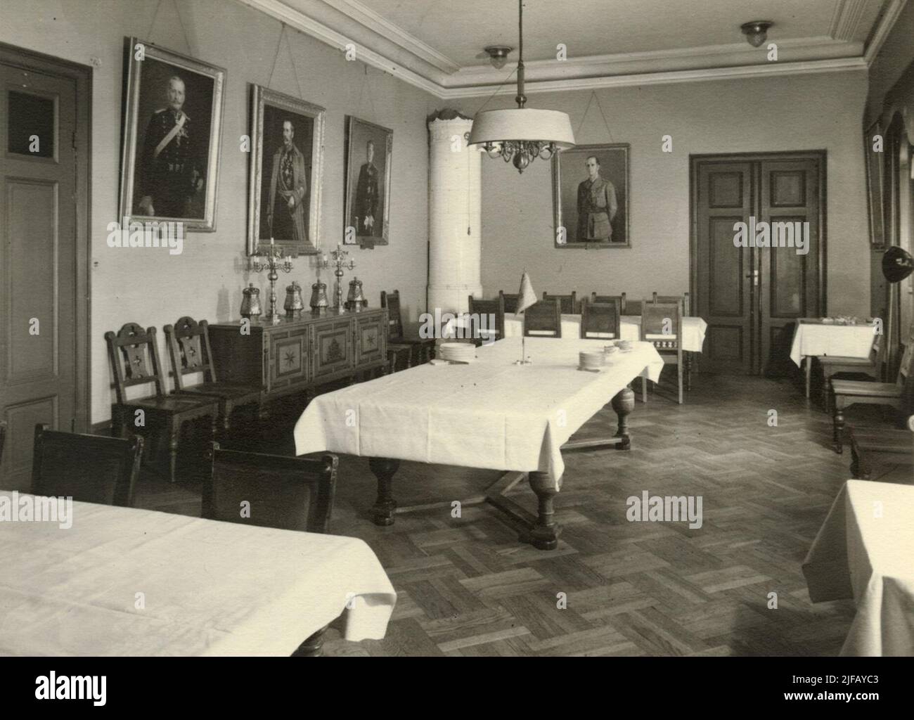 The dining room at the Officersmässen, Svea Artillery Regiment A 1 ...