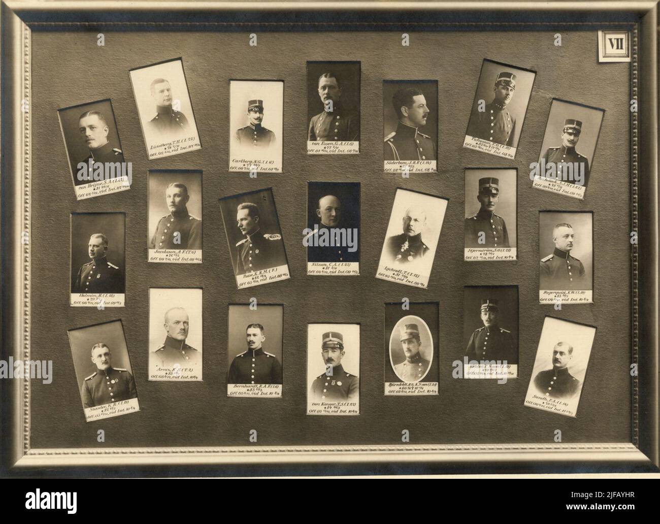 Collage of officer portraits in painting frame. Collage of officer ...
