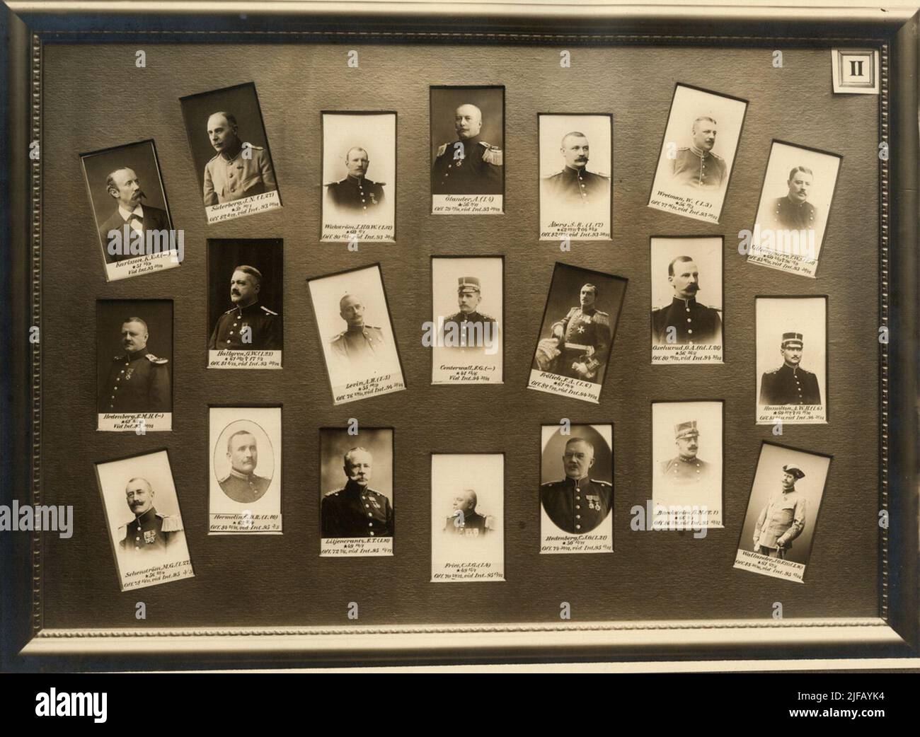 Collage of officer portraits in painting frame. Collage of officer ...