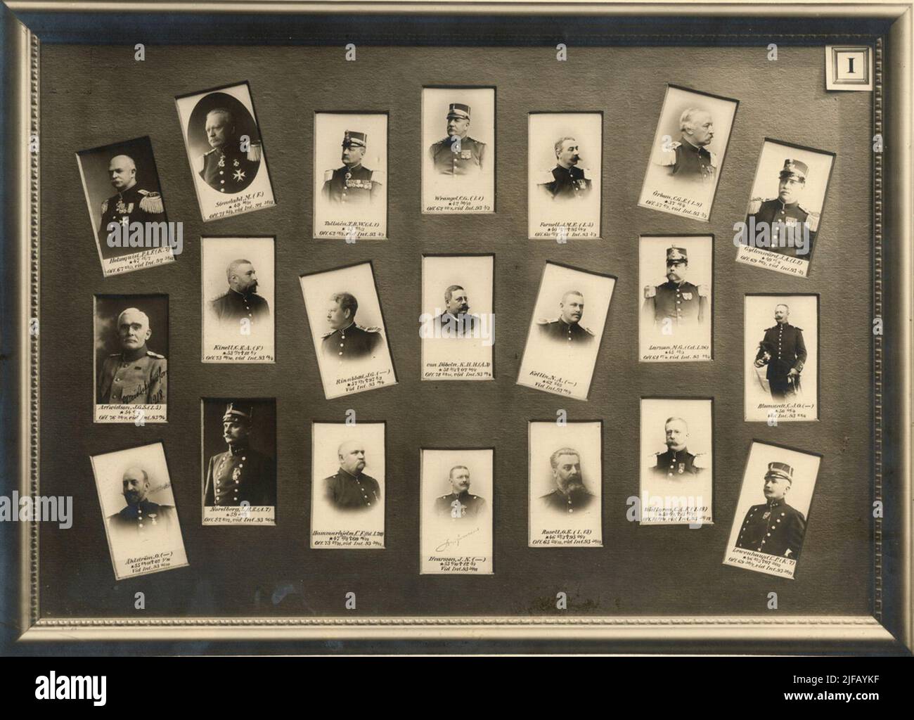 Collage of officer portraits in painting frame. Collage of officer ...