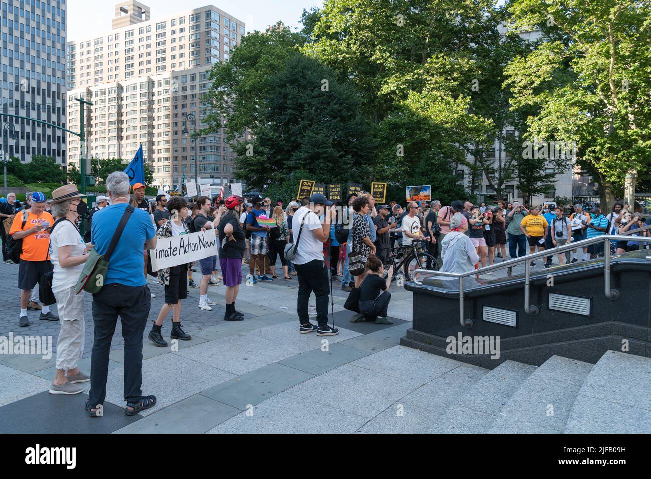 Climate activists held a protest at Foley Square and in front of the ...
