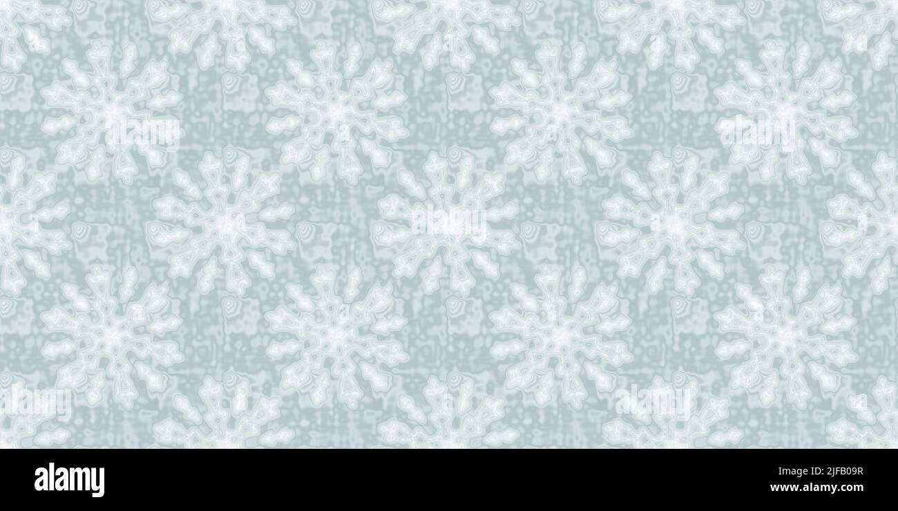 Soft ice blue snow flake border pattern background. Simple minimal ...