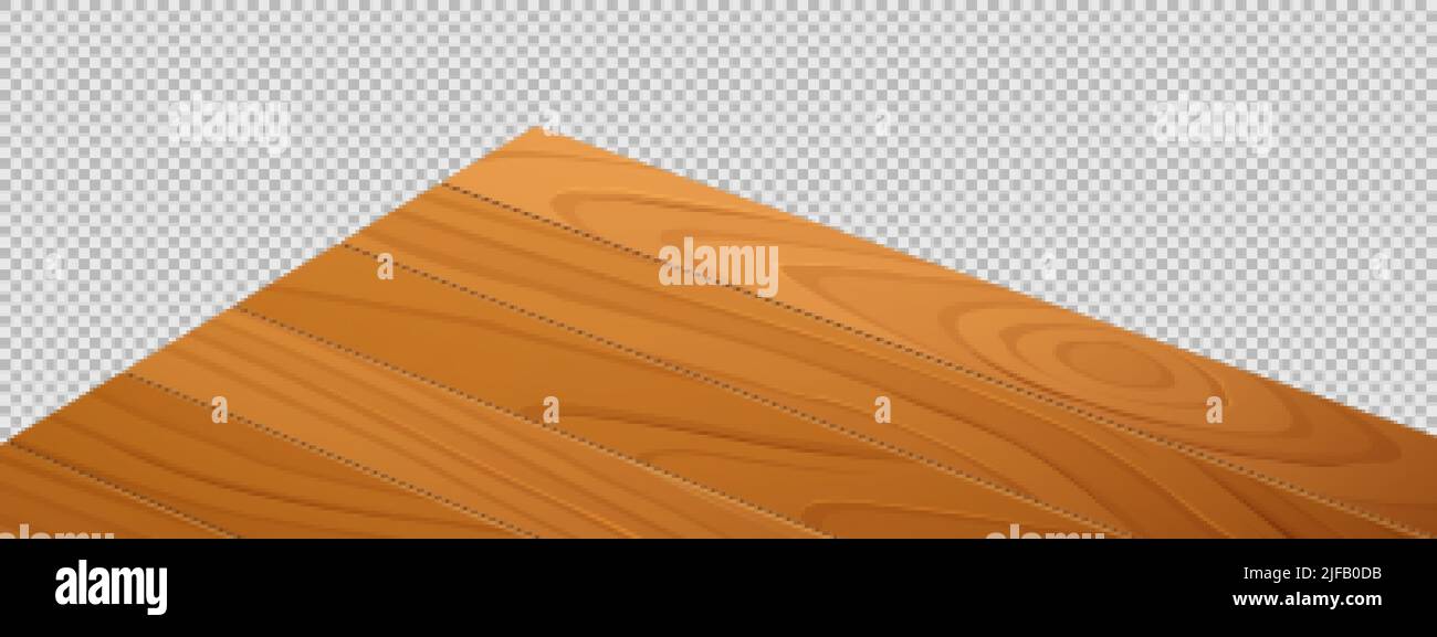 Dining wooden table top, corner perspective realistic vector ...