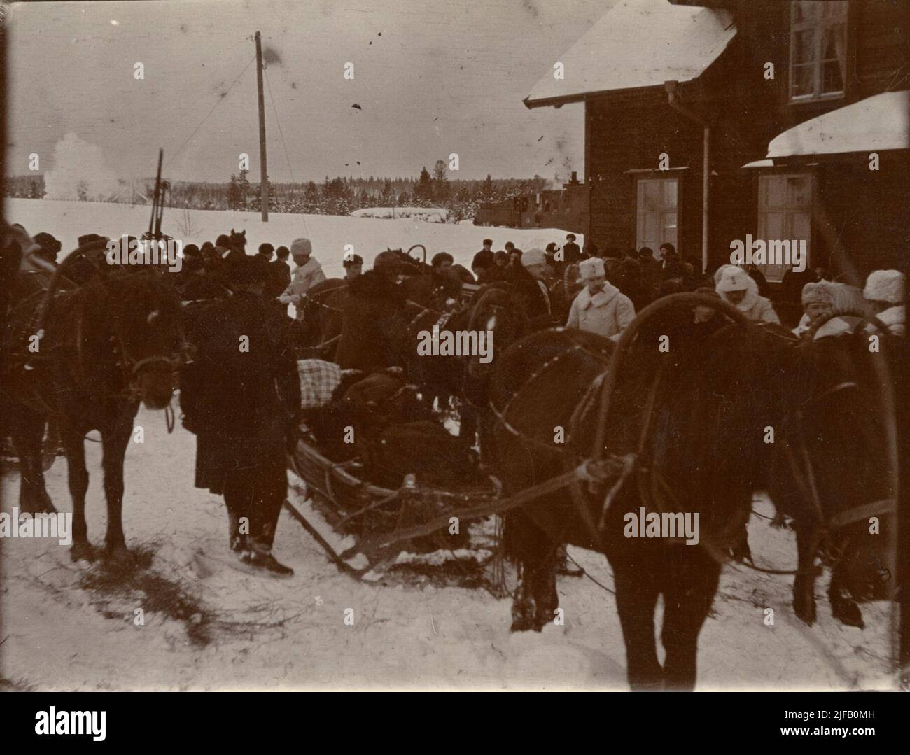 Småland's house regiment K 4 on winter exercise in Norrbotten around ...