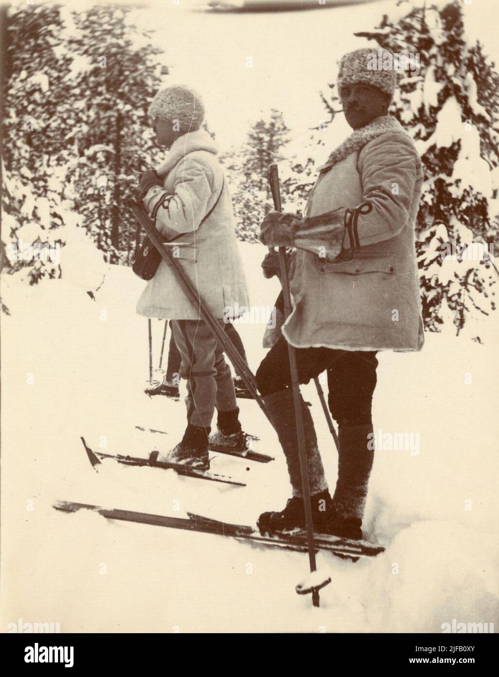 Officers from Småland's house regiment K 4 on skis, winter exercise in ...