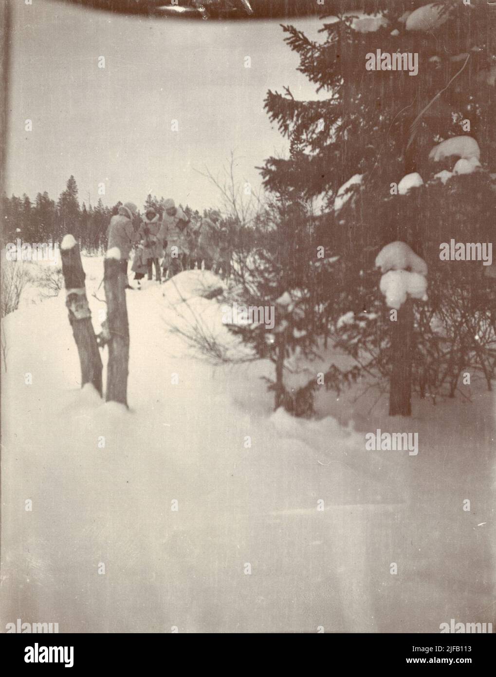 Officers from Småland's house regiment K 4 on skis, winter exercise in ...