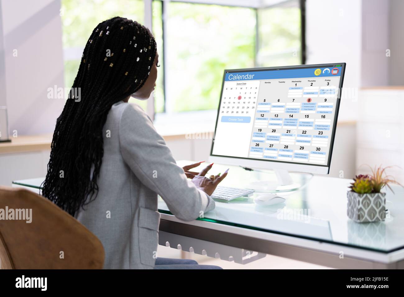Appointment Schedule Planner And Date Calendar On Computer Stock Photo ...