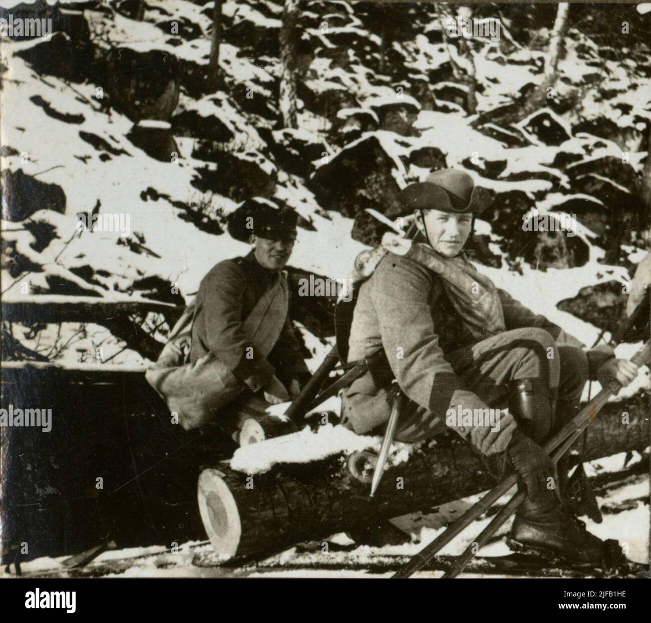 Portrait with two soldiers Stock Photo - Alamy