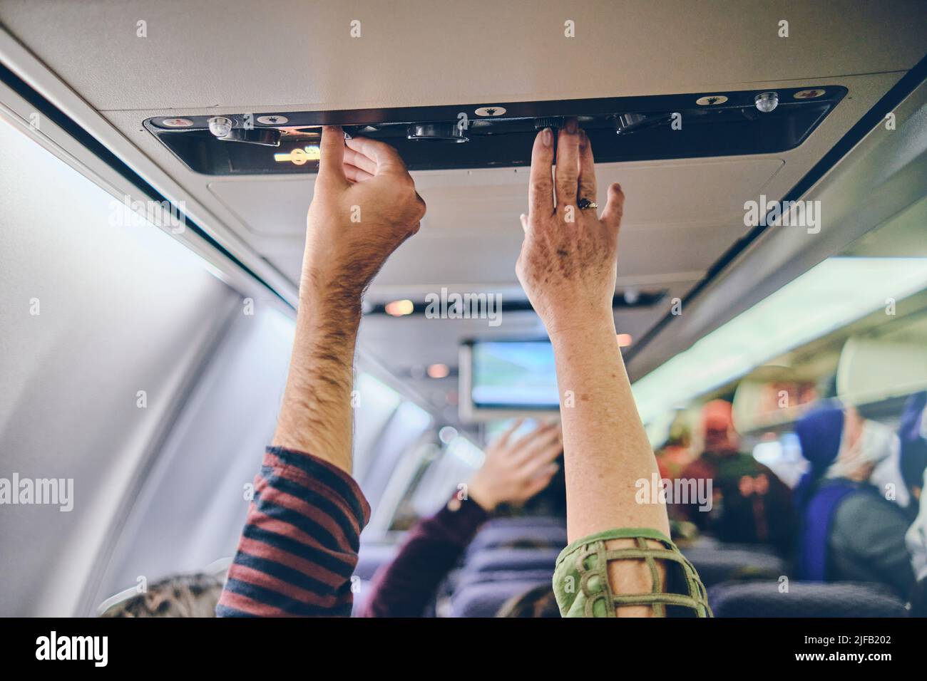 Control panel above aircraft seat hi-res stock photography and images ...