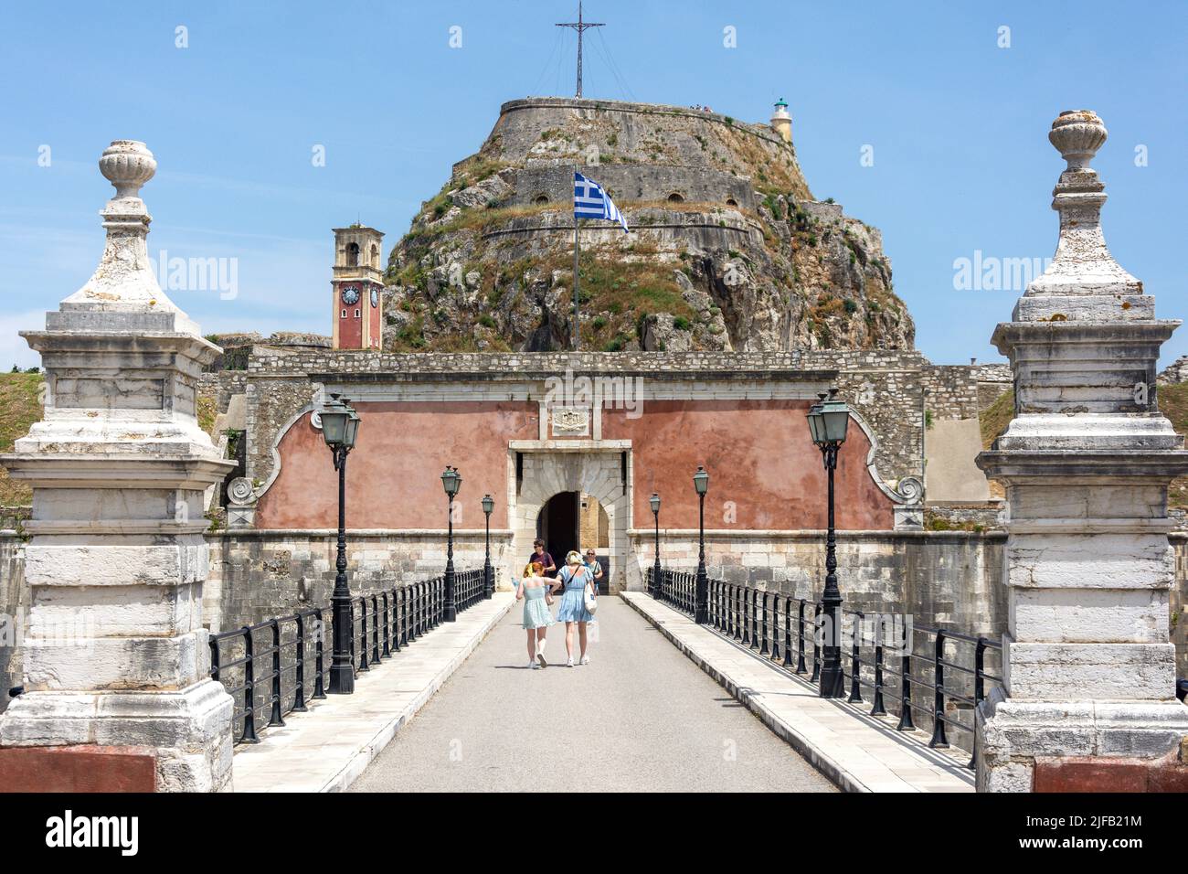 Walkway entrance to The Old Fortress of Corfu (Paleo Frourio), Corfu ...