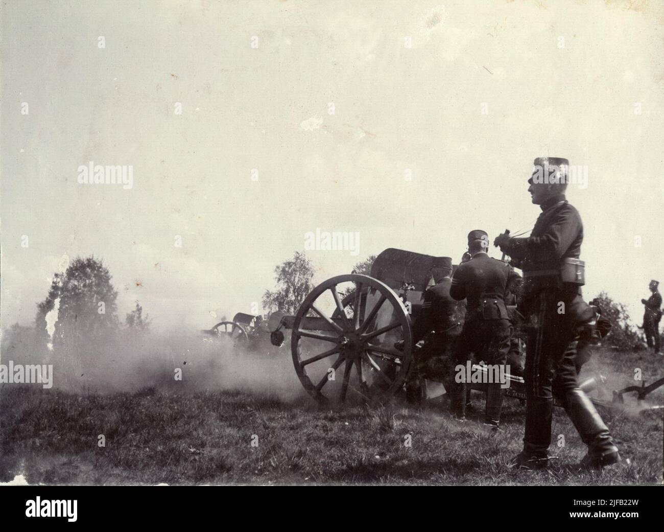 Sliding exercise with 7.5 cm cannon m/1902, Fortification Stock Photo ...