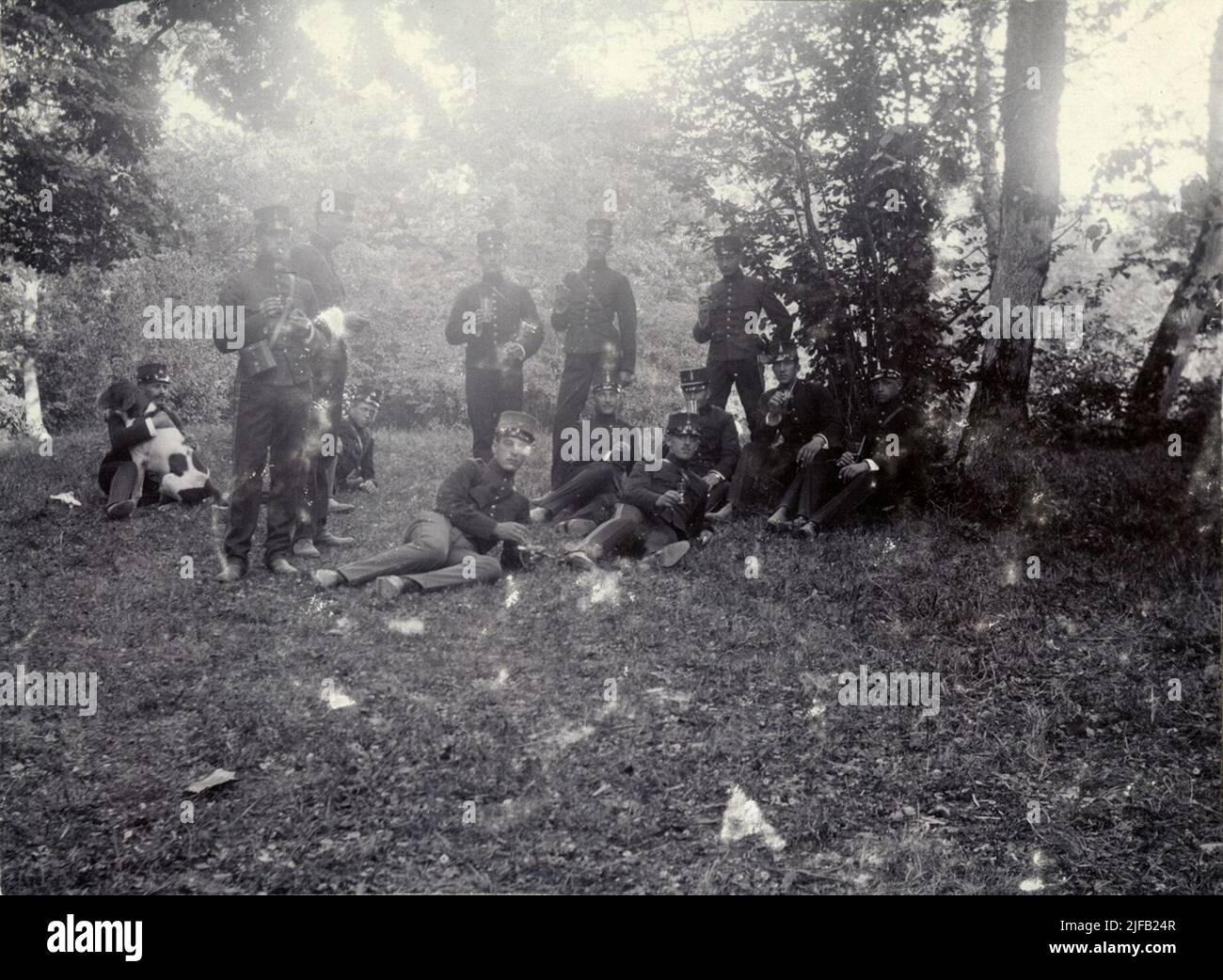 Drink break in nature, fortification Stock Photo - Alamy