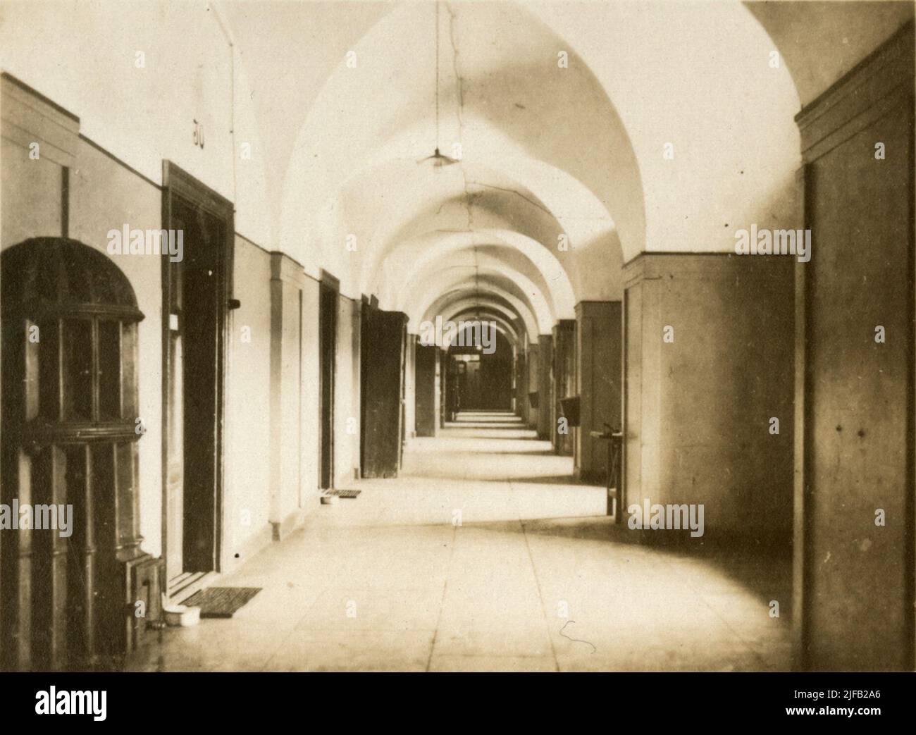 Company corridor, Göta Engineering, at Karlsborg Fortress Stock Photo ...