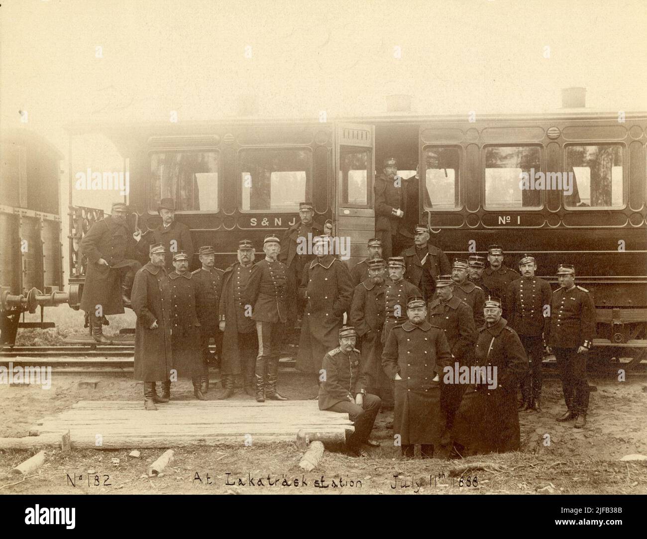 Group portrait of officers at Svea Artillery Regiment A 1 outside a ...