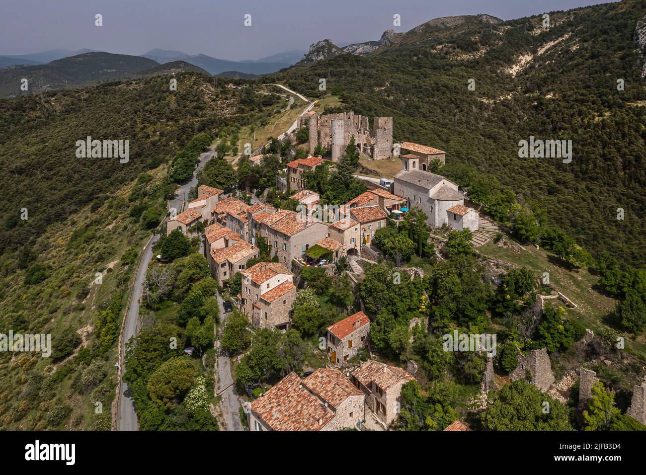 France, Var, Verdon Regional Natural Park, Bargeme village, labelled ...