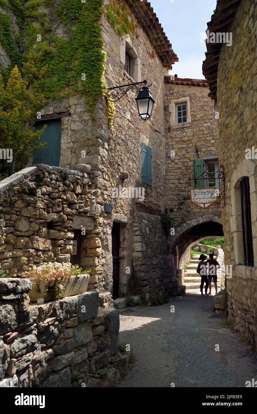 France, Var, Verdon Regional Natural Park, Bargeme village, labelled ...