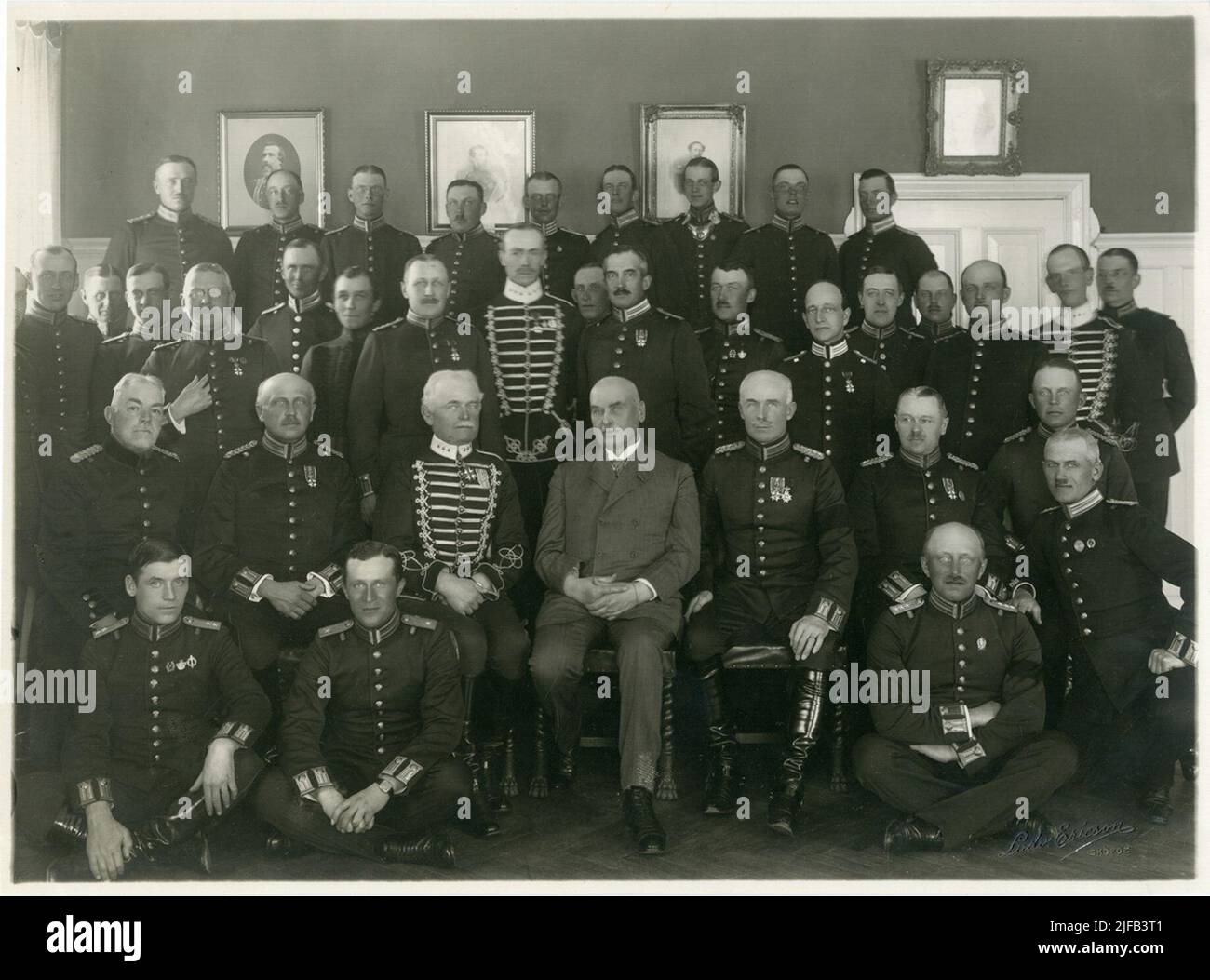 Group portrait of Skaraborg's regiment's officer corps in Skövde on ...