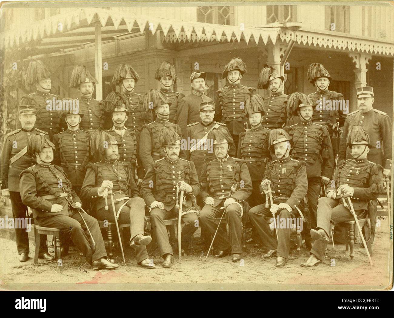 Group portrait of the officer corps at Värmland's Field Hunter Corps in ...