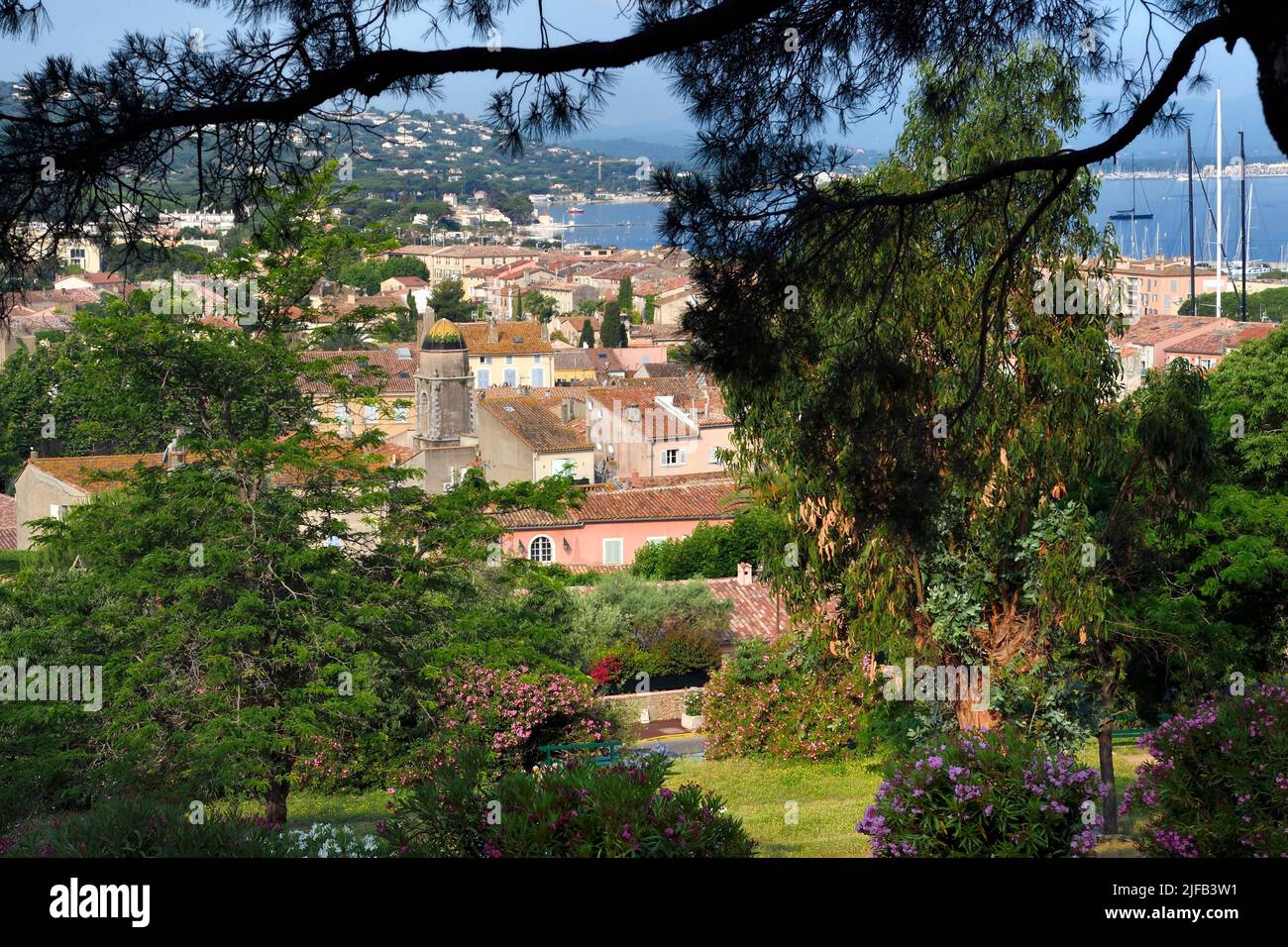 France, Var, Saint-Tropez, bell tower of the Chapel of Mercy which ...