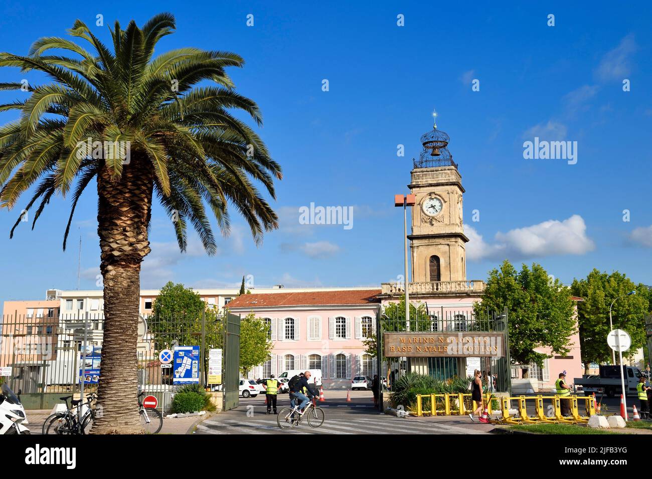 France, Var, Toulon, Arsenal entrance on the city side and the Clock ...