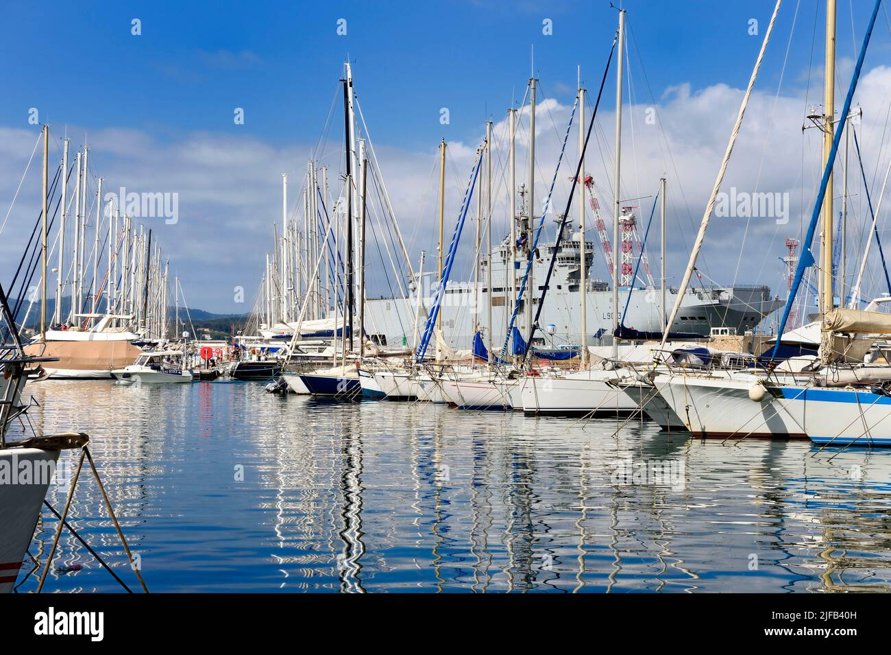 France, Var, Toulon, the naval base (Arsenal), the Mistral (L9013) is ...