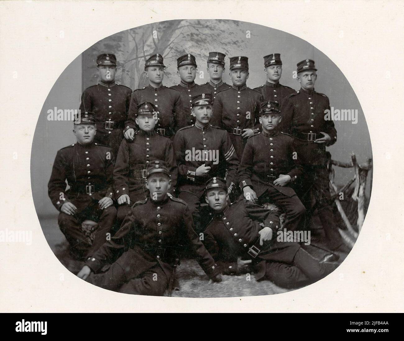 Group portrait of soldiers at Skaraborg's regiment in 9 Stock Photo - Alamy