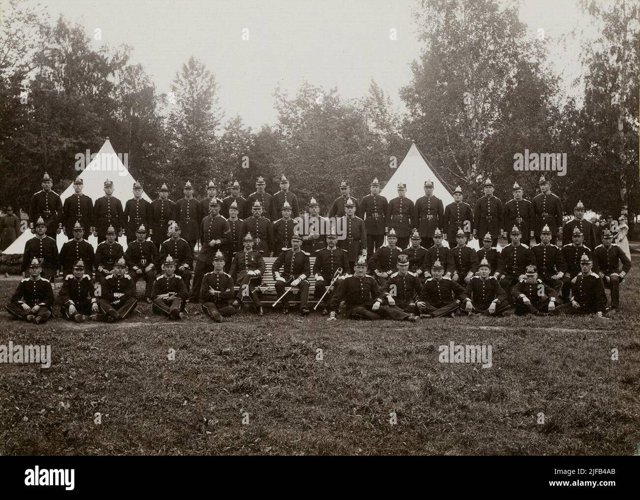 Group portrait of officers and soldiers at the Life Regiment's ...