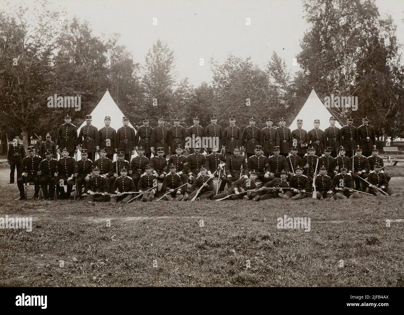 Group portrait of officers and soldiers at the Life Regiment's ...