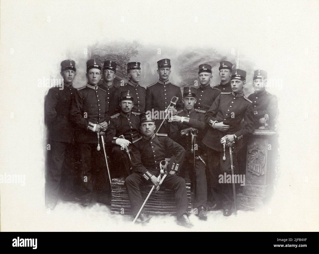 Group portrait of officer volunteers at the Kalmar Regiment in 21 in ...