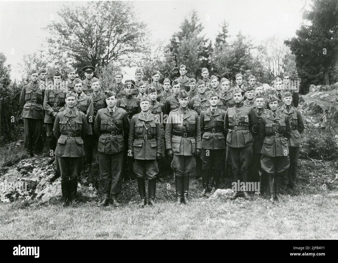 Group portrait of officers and sub -officers at Södermanland's regiment ...