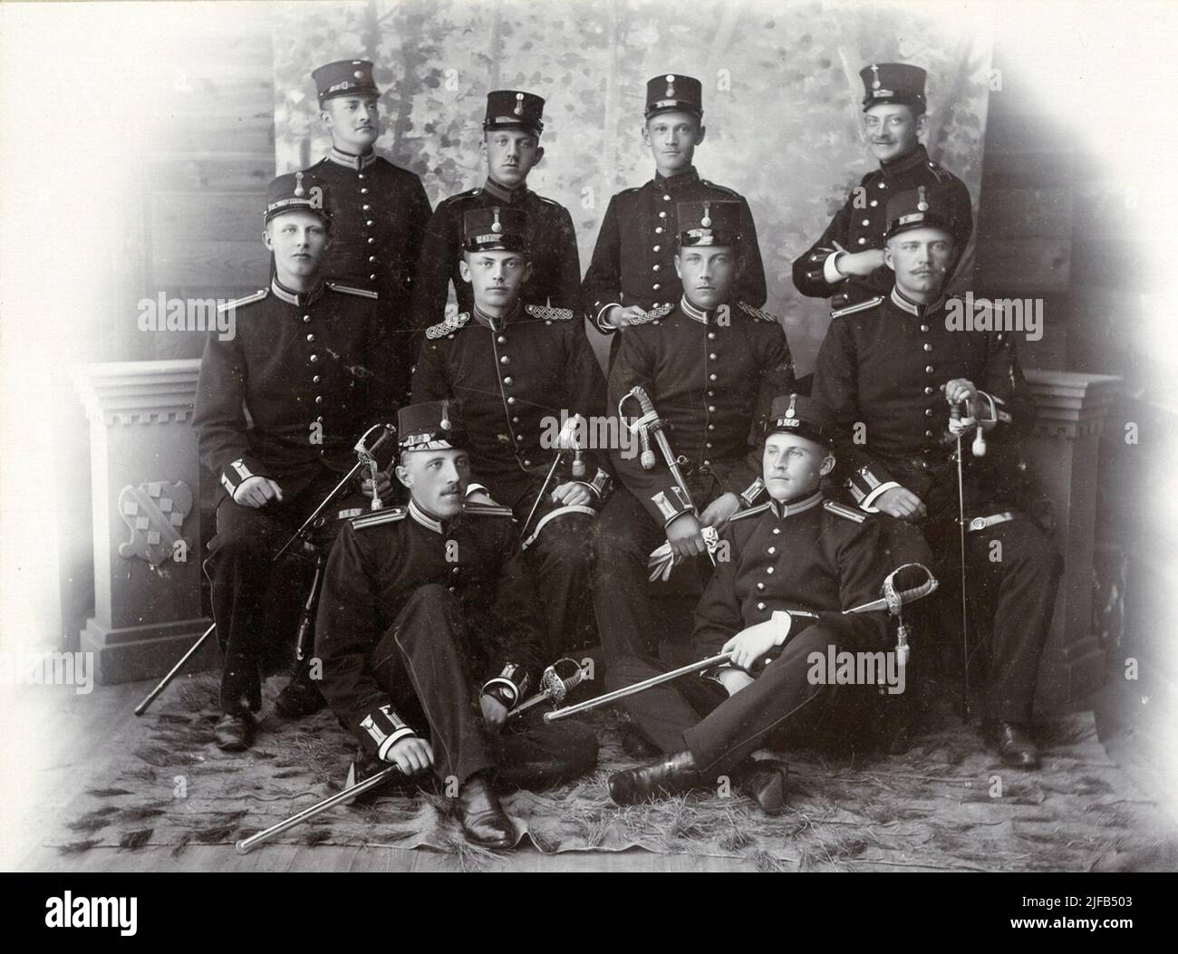 Group portrait of officer volunteers at the Kalmar Regiment in 21 ...