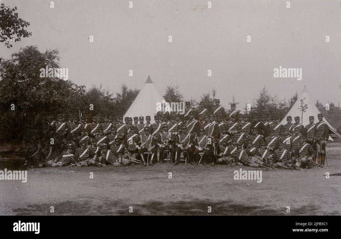 Officers and soldiers from the Life Regiment's Husars K 3 Stock Photo ...