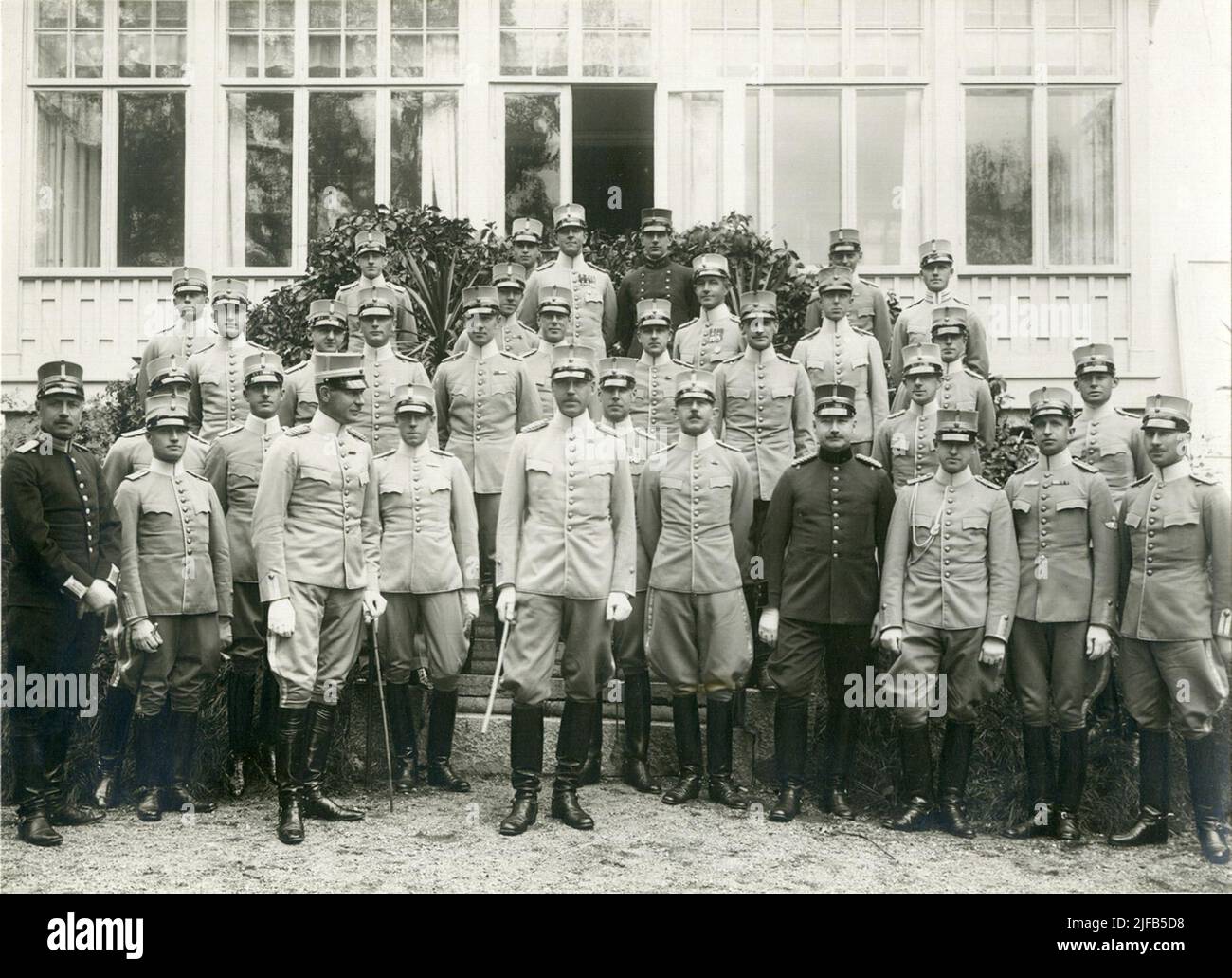 Group portrait of officers at the Life Regiment to Horse K 1, 1928 ...