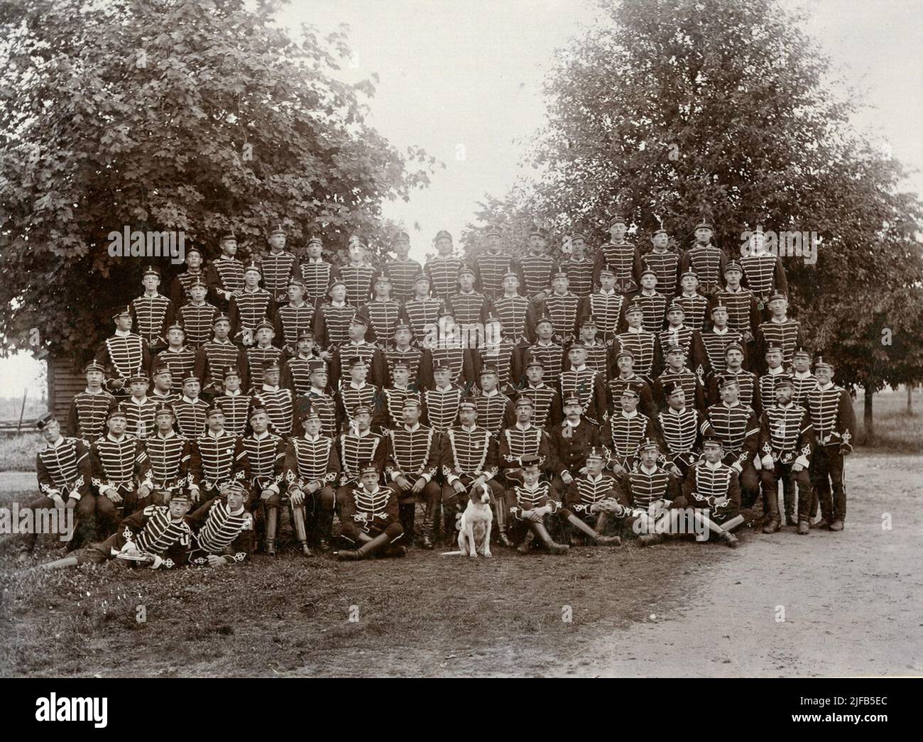 Group portrait of recruitment and corporal school students at the Life ...