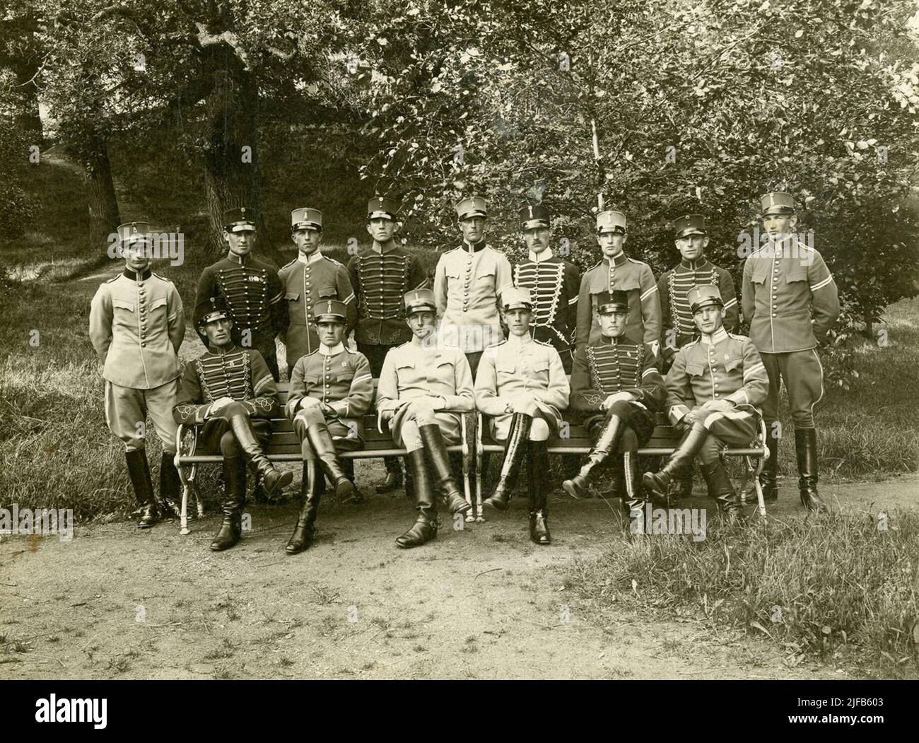 Group portrait of officers at the cavalry's sub-officer school, 1923 ...