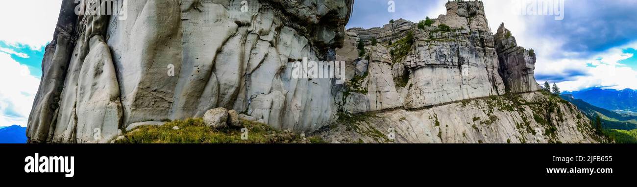 France, Hautes-Alpes, Champsaur valley, village of Saint-Michel de ...
