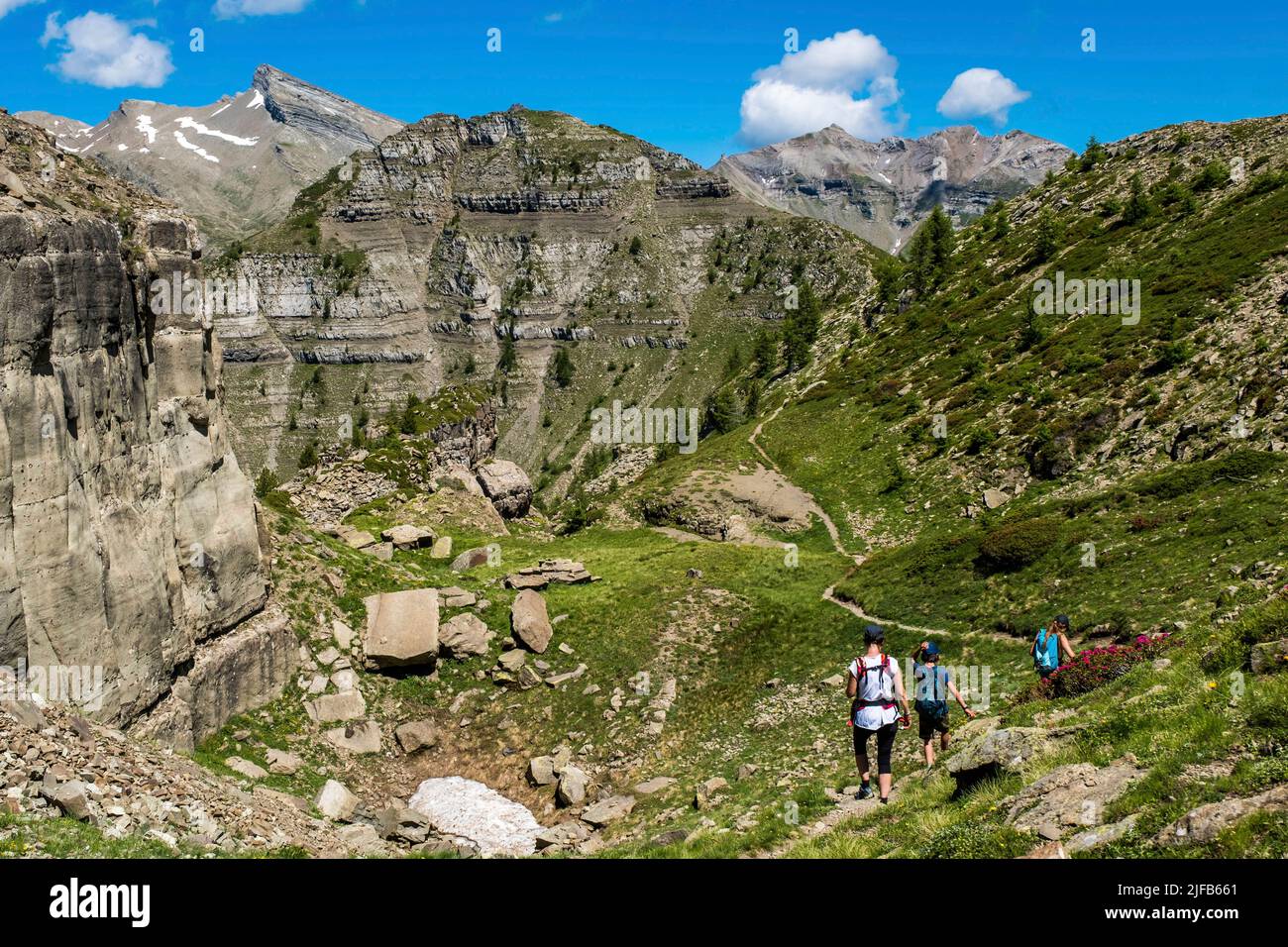 France, Hautes-Alpes, Champsaur valley, village of Saint-Michel de ...