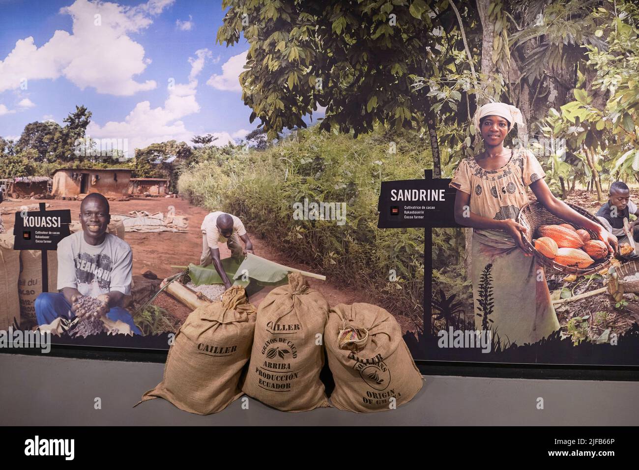 Switzerland, Canton of Friborg, Broc, Cailler chocolate factory founded ...