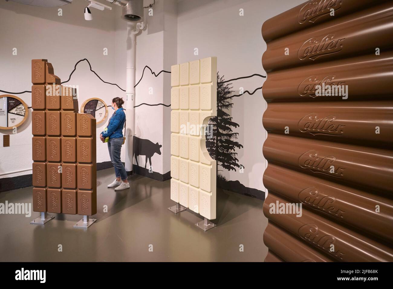 Switzerland, Canton of Friborg, Broc, Cailler chocolate factory founded ...