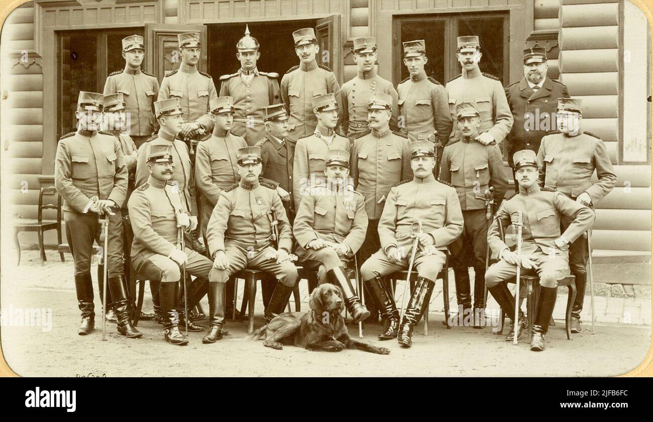 Group portrait of Svea Engineering officers at the Regiment's meeting ...