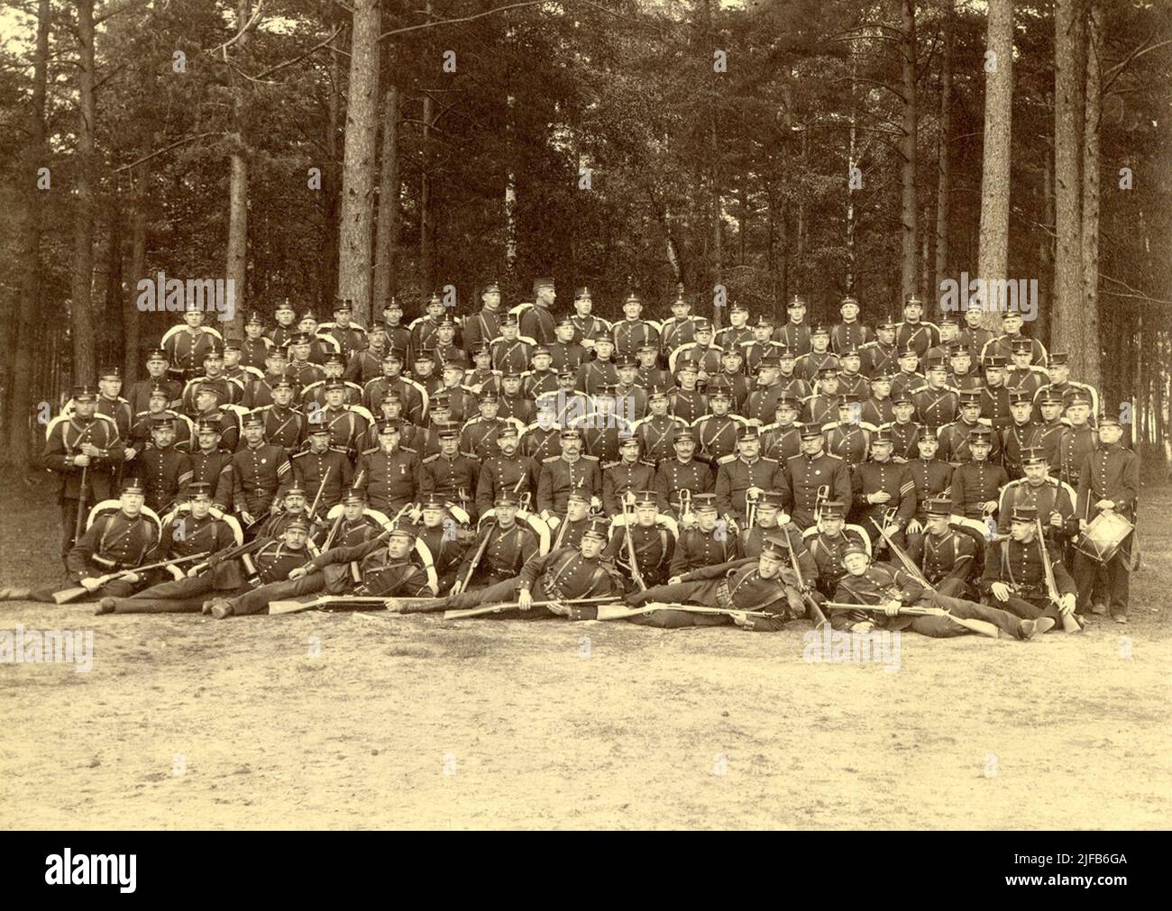 Group portrait of officers and soldiers, Karlsborg's garrison Stock ...