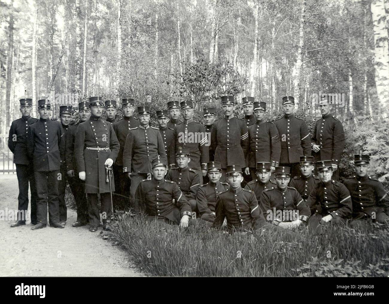 Group portrait of soldiers from the 4th company Karlsborg's garrison ...