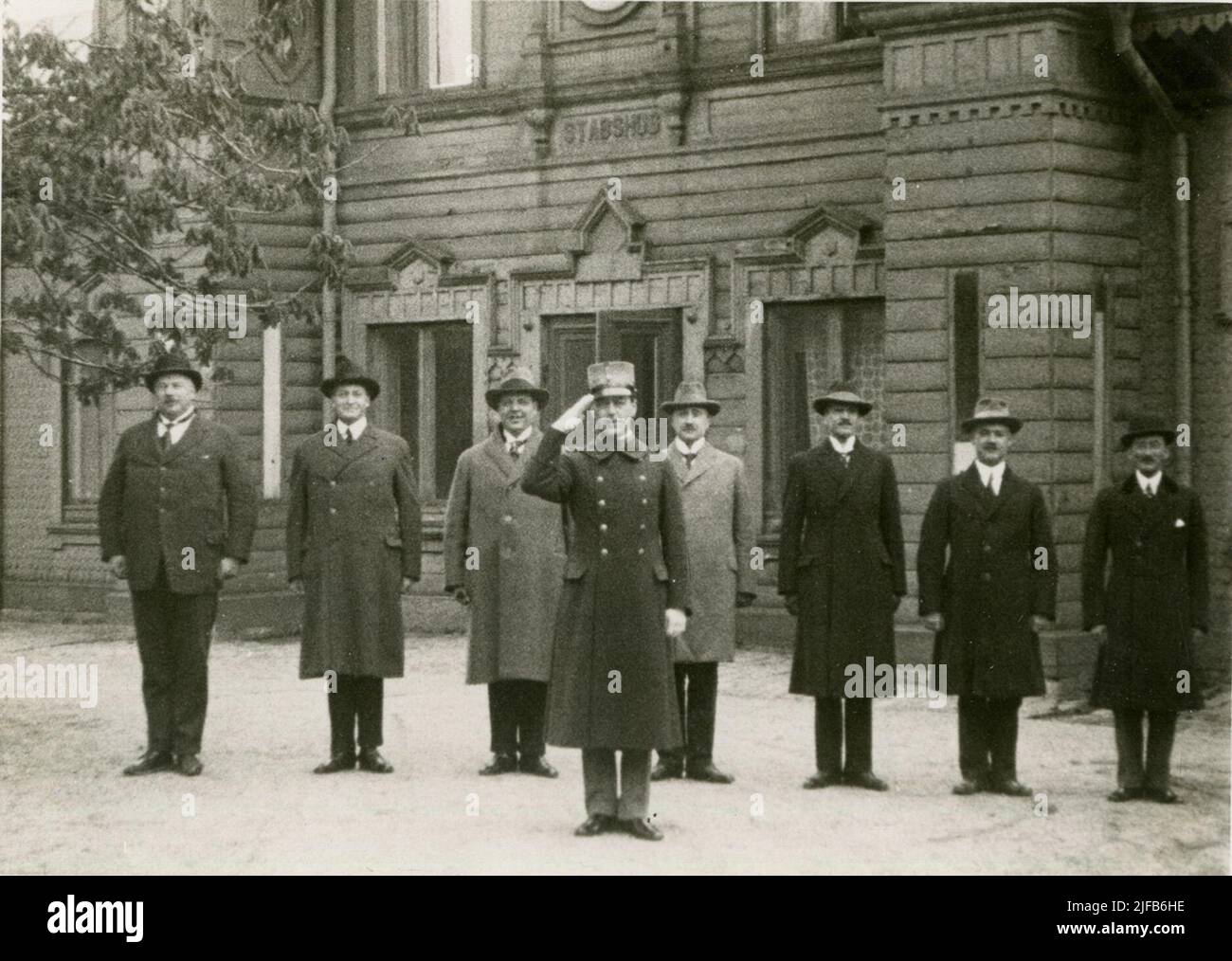 Group portrait of officer volunteers from Fortification in 1927 Stock ...
