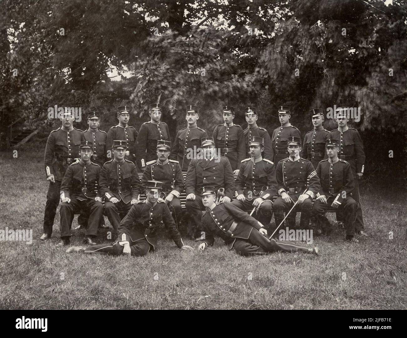 Group portrait of soldiers from Göta Träng battalion T 2 on course at ...
