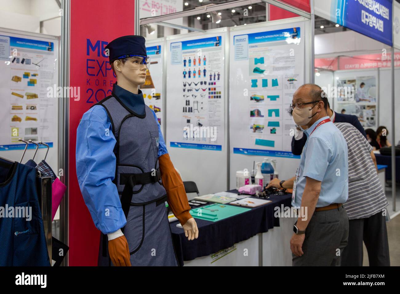 Daegu, South Korea. 1st July, 2022. People visit scrubs booth at the ...