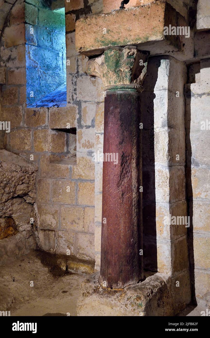 France, Dordogne, Brantome, Saint Pierre benedictine abbey, the bell ...