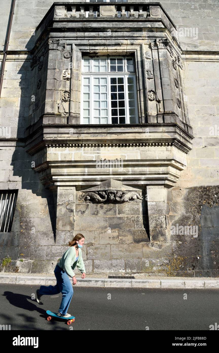 France, Charente, Cognac, Cognac castle where King François I was born ...