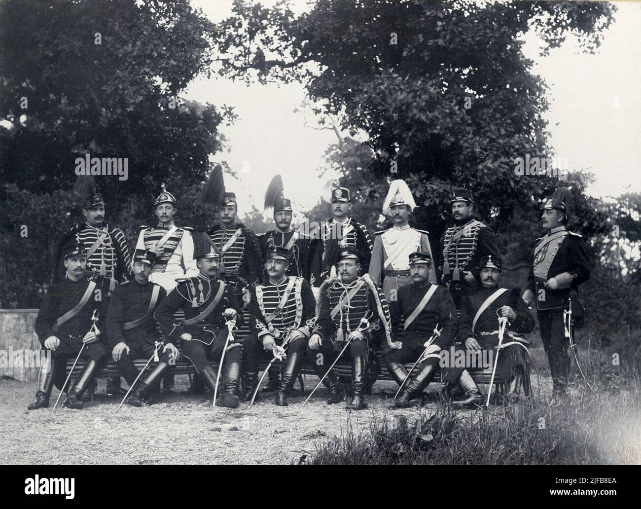 Group portrait of sub -officers at cavalry pioneer course 1895 Stock ...